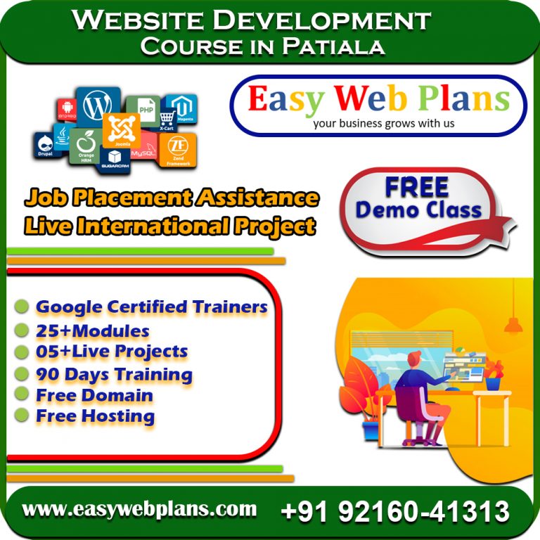 Best Web Development Course in Patiala | Contact us at + 91 9216041313
